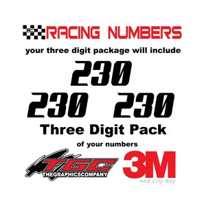 2" Inch Tall Racing Numbers Vinyl Decals Stickers MX ATV Boat Car Truck ...