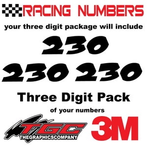 2" Inch Tall Racing Numbers Vinyl Decals Stickers MX ATV Boat Car Truck ...