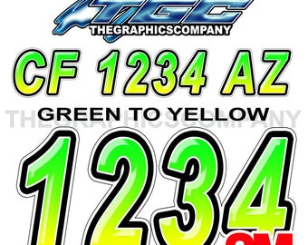 Emerald Green Registration Numbers and Letters Decals Vinyl | Etsy