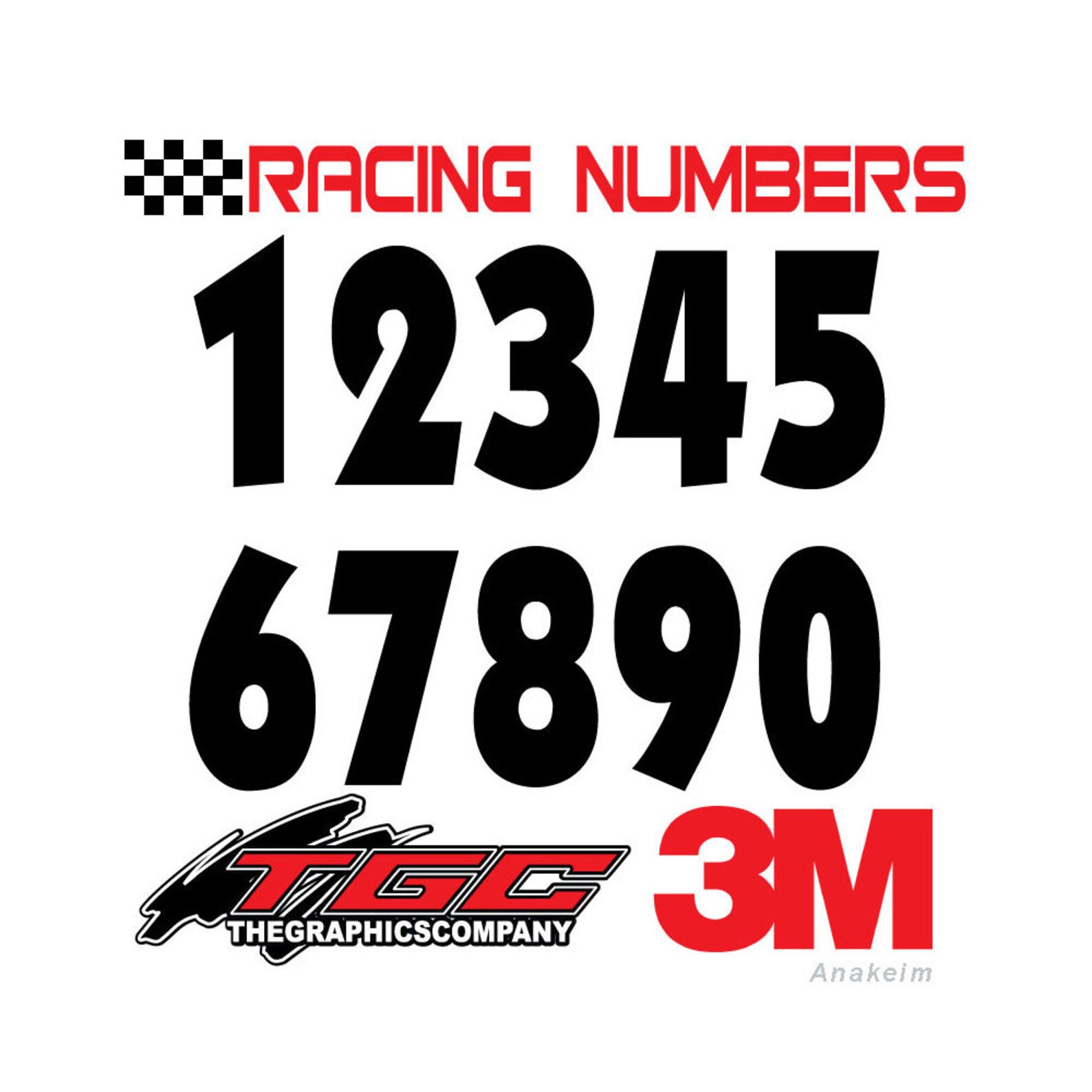 3 Inch Tall Racing Numbers Vinyl Decals Stickers MX ATV - Etsy