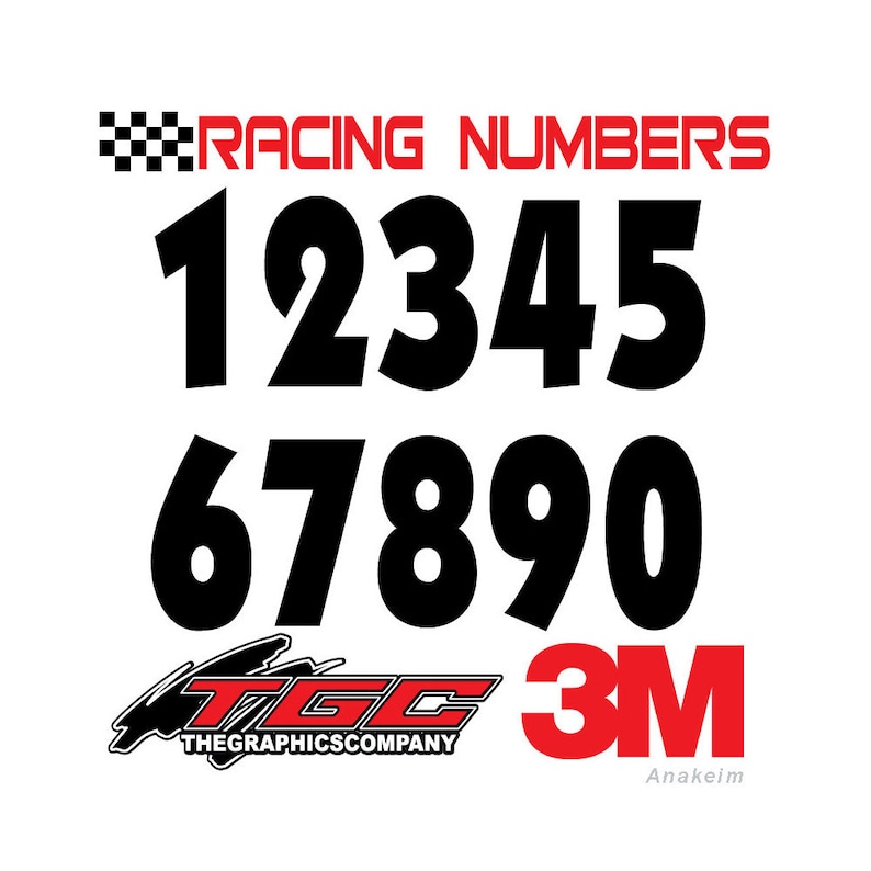 3 Inch Tall Racing Numbers Vinyl Decals Stickers MX ATV - Etsy