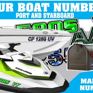 Boat Registration Numbers and Letters Decals and Stickers American Flag ...