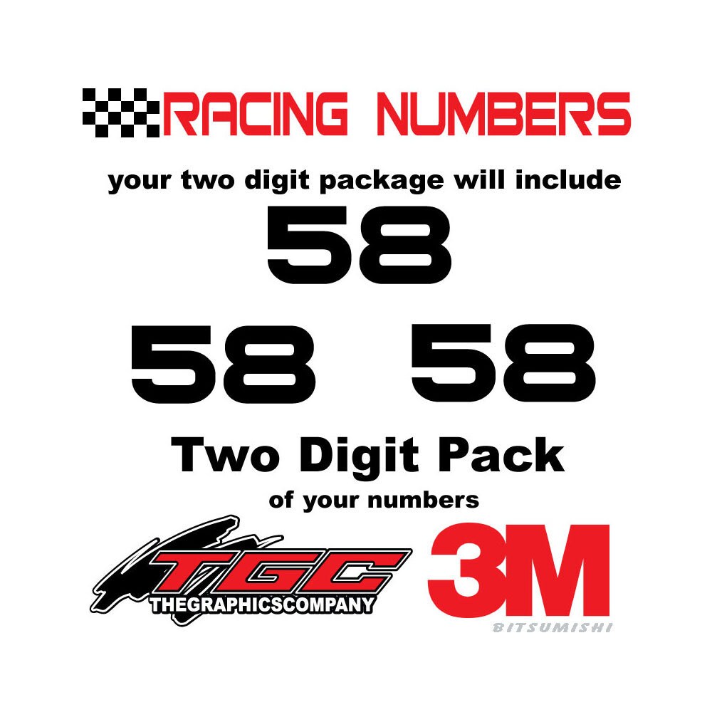 2 Inch Tall Racing Numbers Vinyl Decals Stickers MX ATV | Etsy
