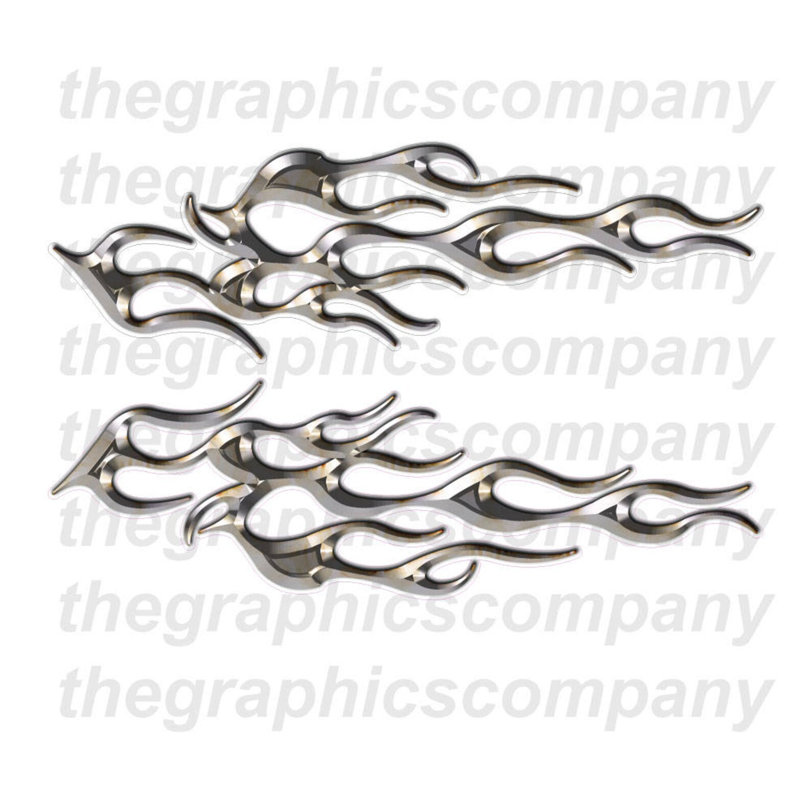 Steel Flames 12" Decal Stickers Graphics 3M Material High Quality With ...