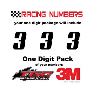 2" Inch Tall Racing Numbers Vinyl Decals Stickers MX ATV Boat Car Truck ...