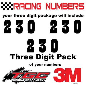 2" Inch Tall Racing Numbers Vinyl Decals Stickers MX ATV Boat Car Truck ...