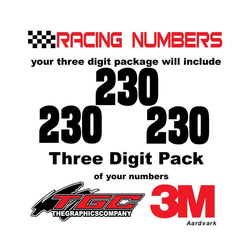 2 Inch Tall Racing Numbers Vinyl Decals Stickers MX ATV | Etsy