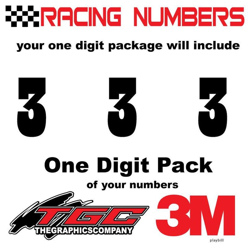 2 Inch Tall Racing Numbers Vinyl Decals Stickers MX ATV - Etsy