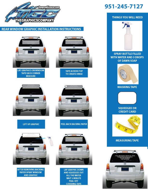 Custom 36 X 12 Rear Car Auto Window Decals Cut | Etsy