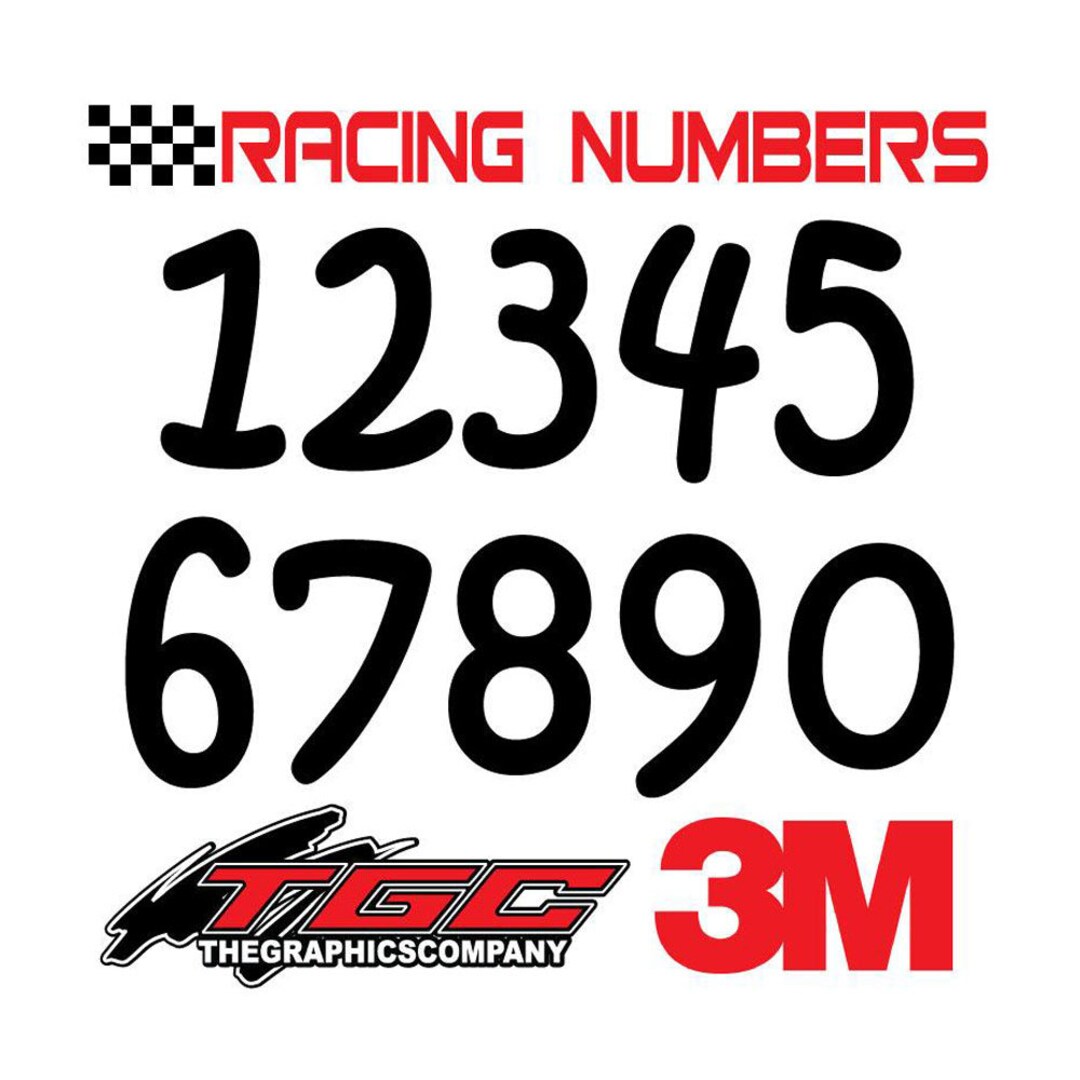 2" Inch Tall Racing Numbers Vinyl Decals Stickers MX ATV Boat Car Truck ...