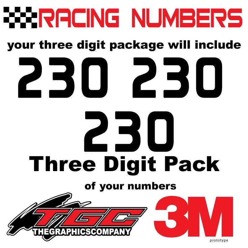 3 Inch Tall Racing Numbers Vinyl Decals Stickers MX ATV - Etsy