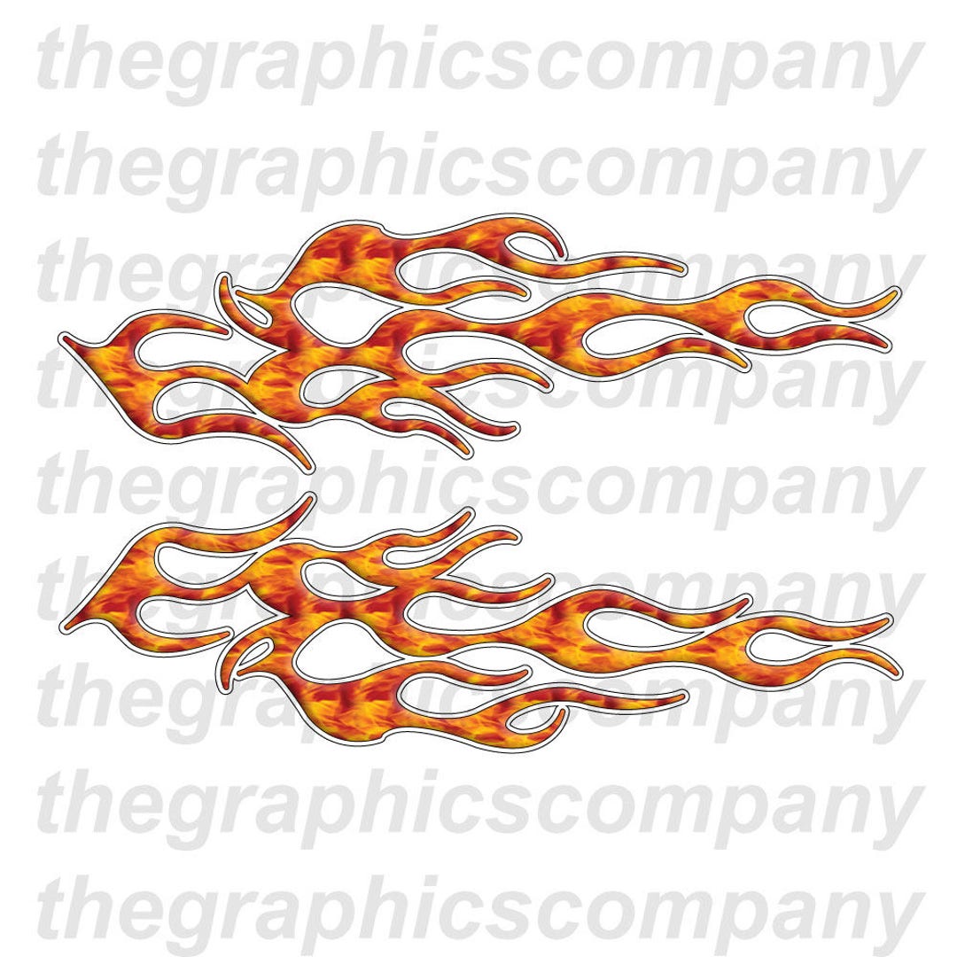 Flame Flames 12" Decal Vinly Stickers Graphics 3M Material High Quality ...