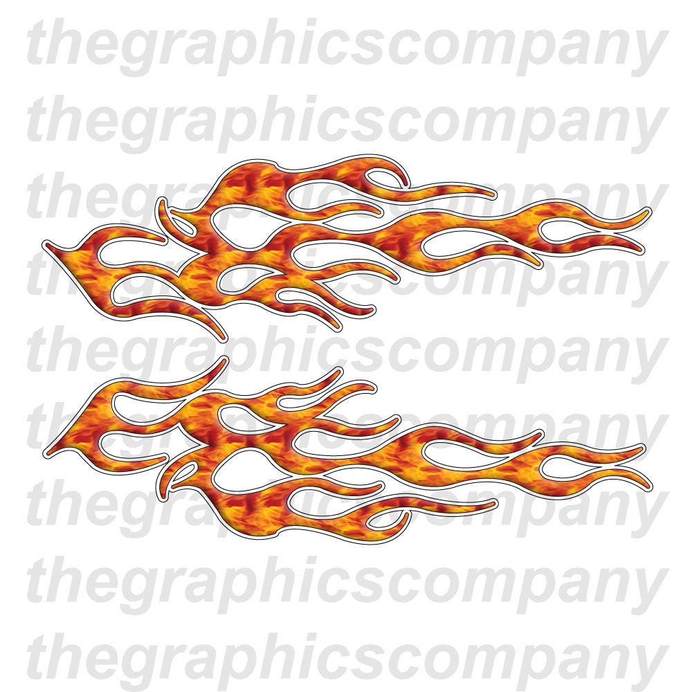 Flame Flames 12" Decal Vinly Stickers Graphics 3M Material High Quality ...