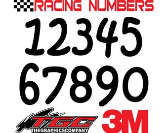 6 Inch Tall Racing Numbers Vinyl Decals Stickers MX ATV - Etsy