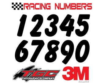 2 Inch Tall Racing Numbers Vinyl Decals Stickers MX ATV Boat Car Truck ...