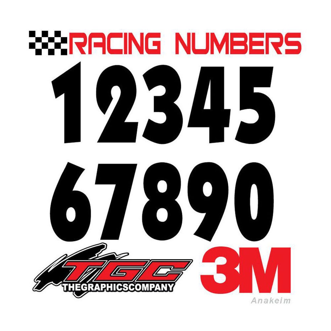 4" Inch Tall Racing Numbers Vinyl Decals Stickers MX ATV Boat Car Truck ...