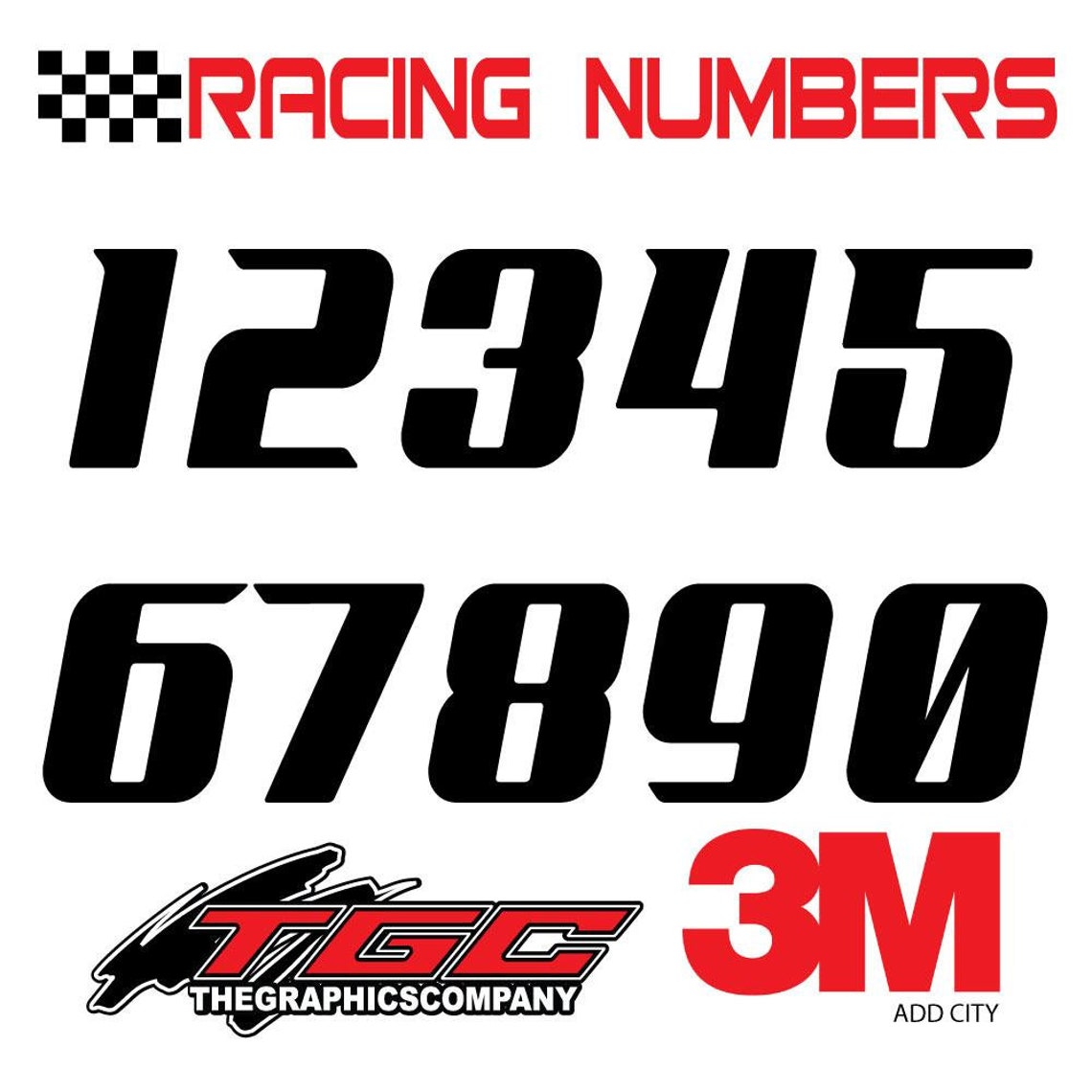 3 Inch Tall Racing Numbers Vinyl Decals Stickers MX ATV | Etsy