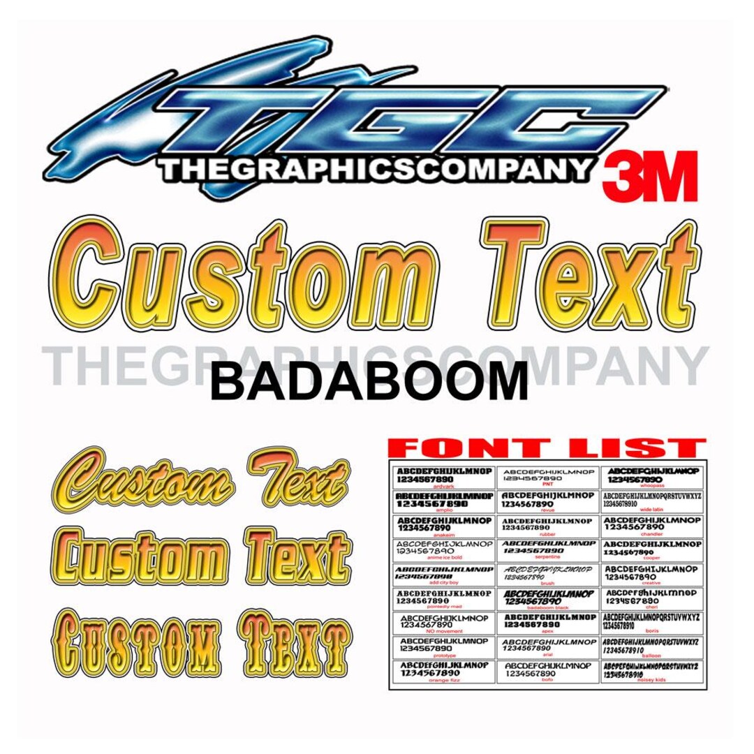 Badaboom Custom Vinyl Decals and Stickers Custom Text for Business, Car ...