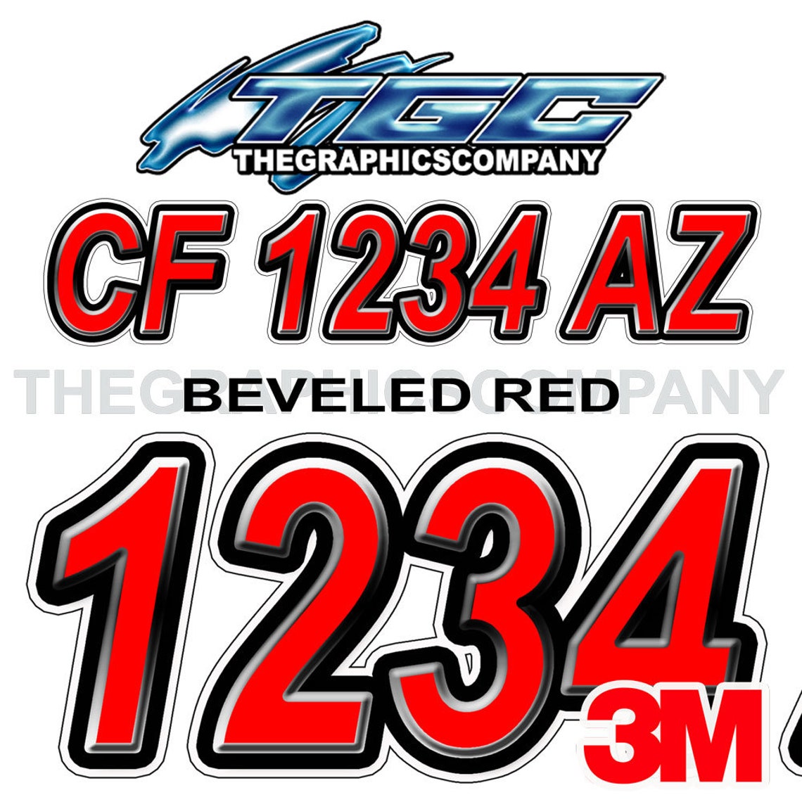 Beveled Red Aluminum Boat Registration Numbers and Letters - Etsy