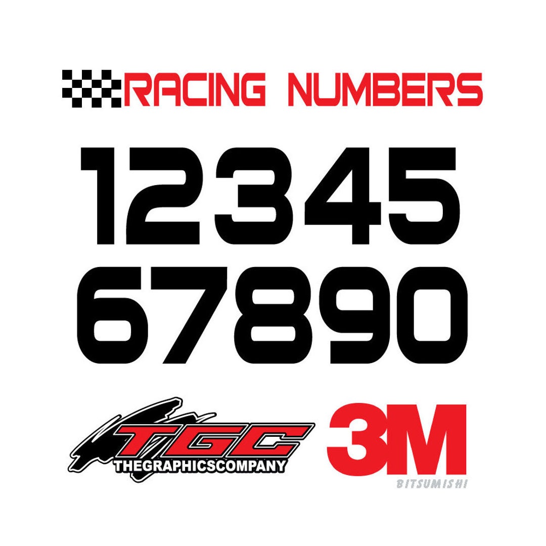 2 Inch Tall Racing Numbers Vinyl Decals Stickers MX ATV Boat Car Truck ...
