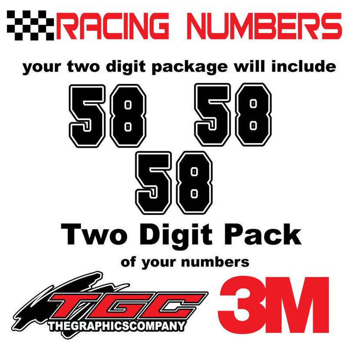 4 Inch Tall Racing Numbers Vinyl Decals Stickers MX ATV | Etsy