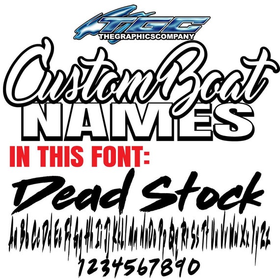 Custom Boat Names Vinyl Decals and Stickers Deadstock Font | Etsy