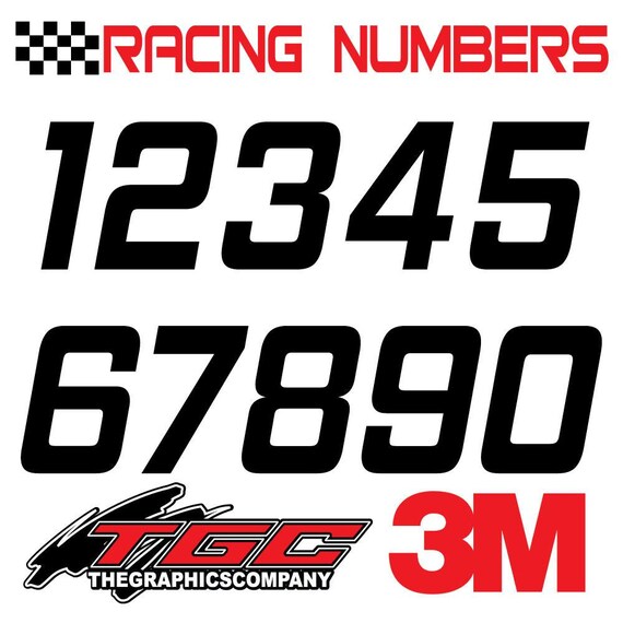 3 Inch Tall Racing Numbers Vinyl Decals Stickers MX ATV | Etsy