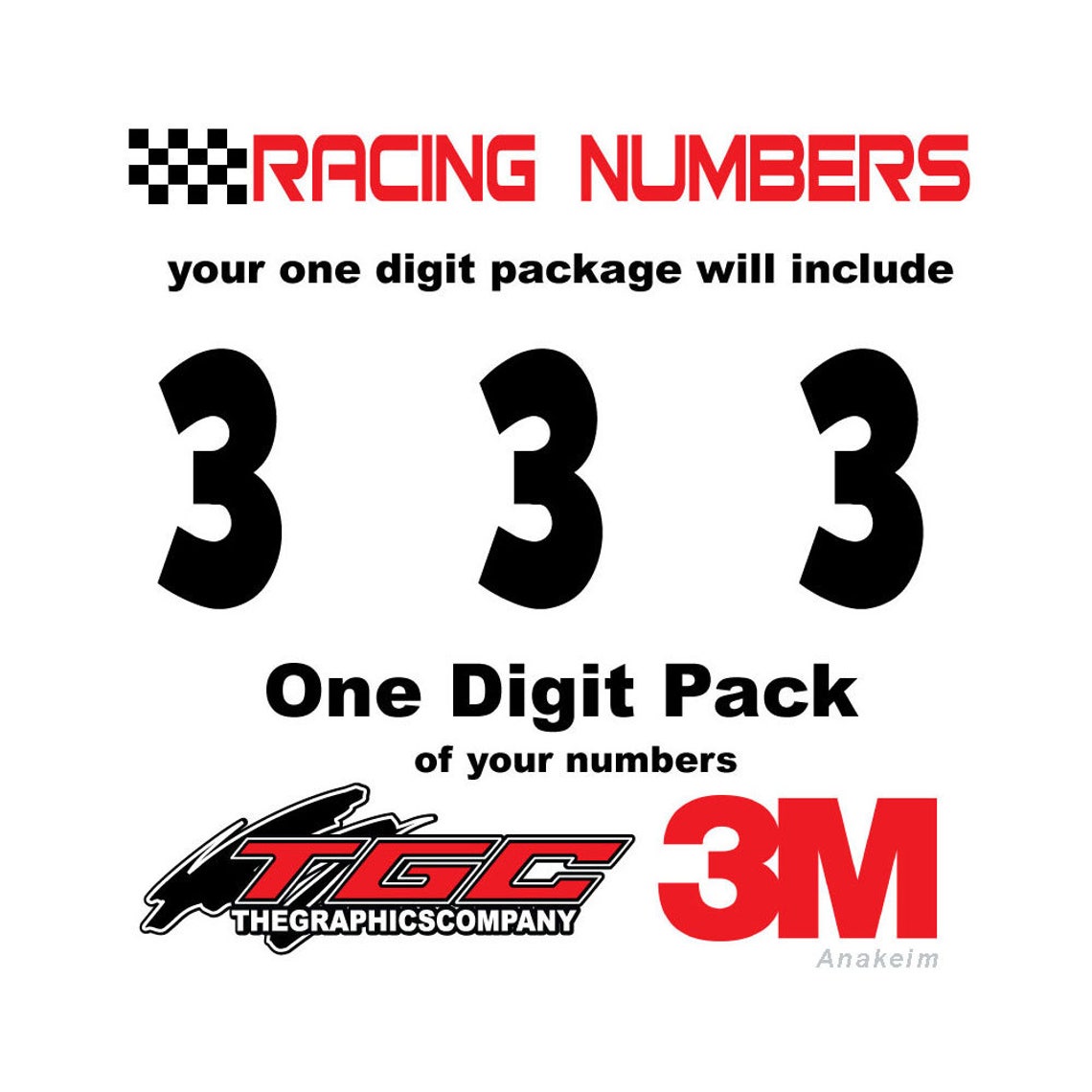 3 Inch Tall Racing Numbers Vinyl Decals Stickers MX ATV - Etsy