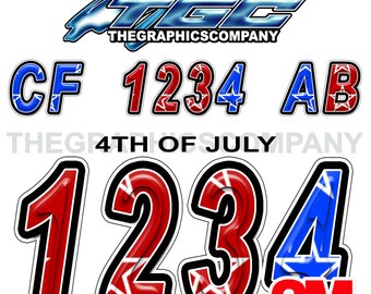 Boat Registration Numbers and Letters Decals and Stickers Aqua | Etsy