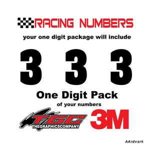 2 Inch Tall Racing Numbers Vinyl Decals Stickers MX ATV Boat Car Truck ...