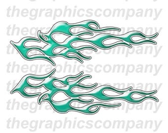 Blue Flame 12 Decal Stickers Graphics 3M Material High | Etsy