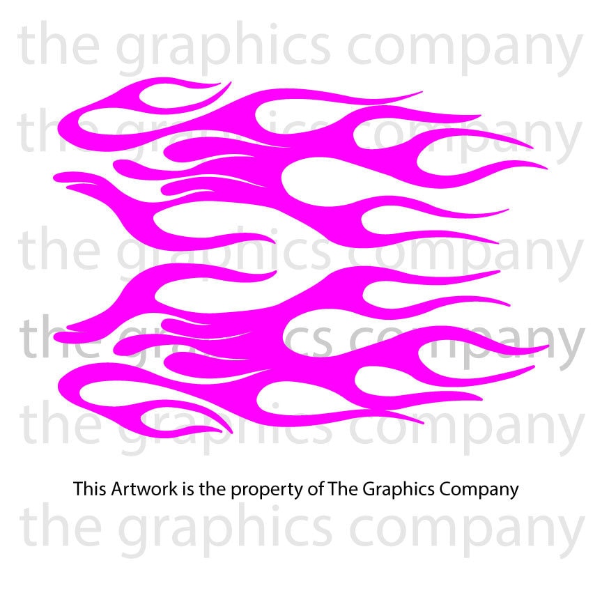 Flame Decals Stickers Graphics. the Size List is for One of | Etsy