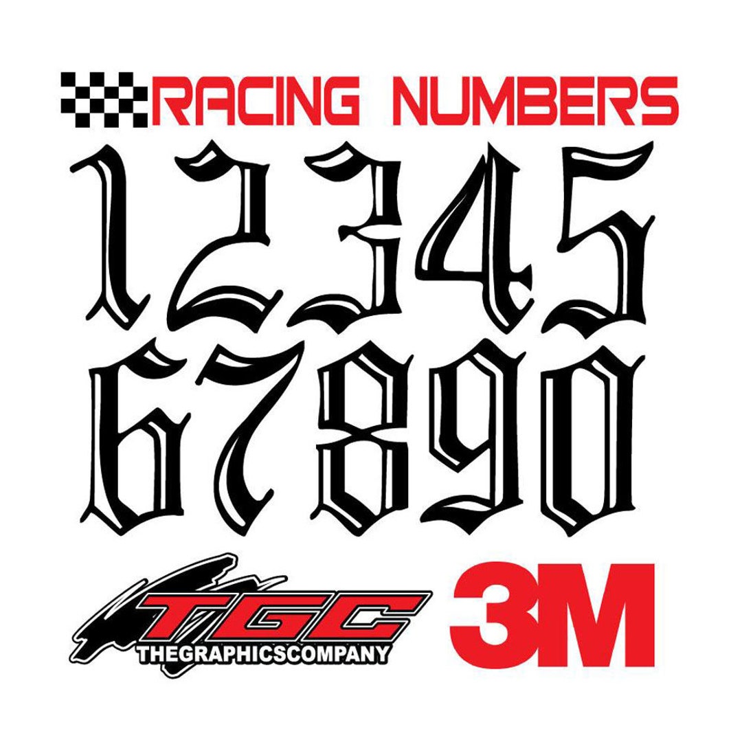 3" Inch Tall Racing Numbers Vinyl Decals Stickers MX ATV Boat Car Truck ...