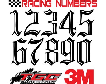 2 Inch Tall Racing Numbers Vinyl Decals Stickers MX ATV - Etsy