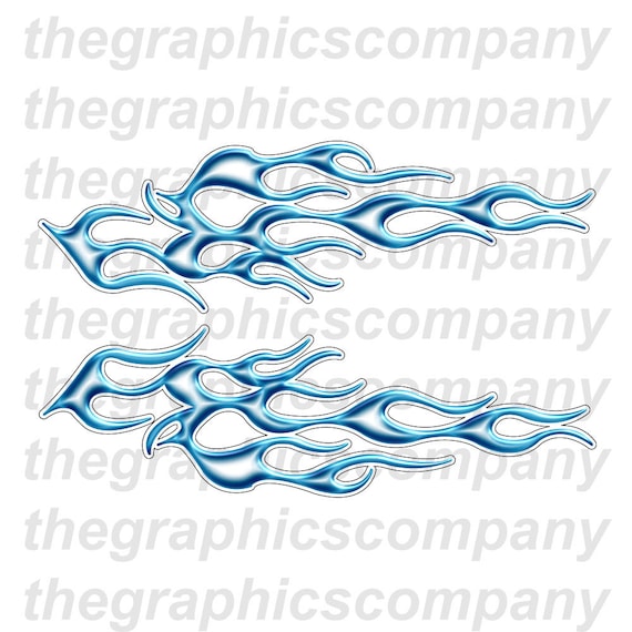 Pearl Blue Flames 12 Decal Stickers Graphics 3M Material | Etsy