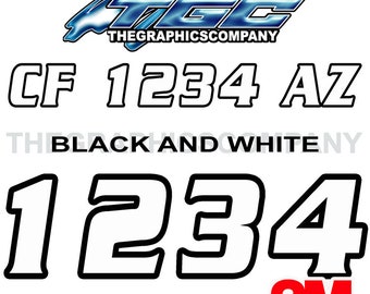 Boat Registration Numbers and Letters Decals Vinyl Names and Custom ...