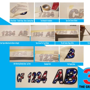 Blue Carbon Boat Registration Numbers or Letters Decals Vinyl Names and ...