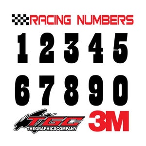 2" Inch Tall Racing Numbers Vinyl Decals Stickers MX ATV Boat Car Truck ...