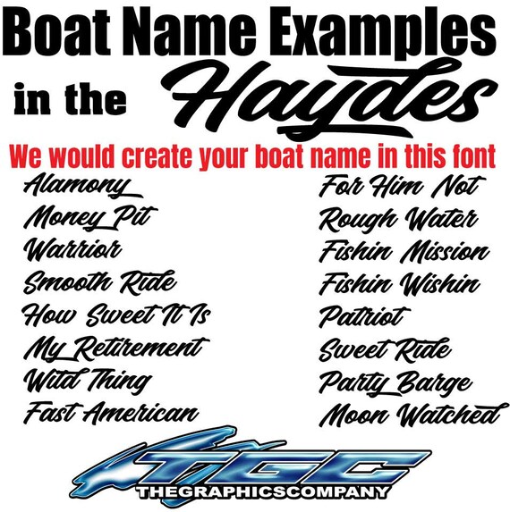 Boat Names Decals