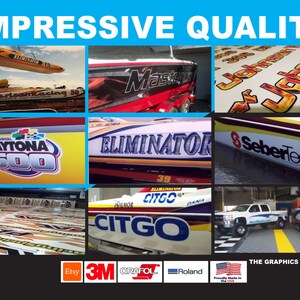 Blue Bevel Boat Registration Numbers or Letters Decals Vinyl Names and ...