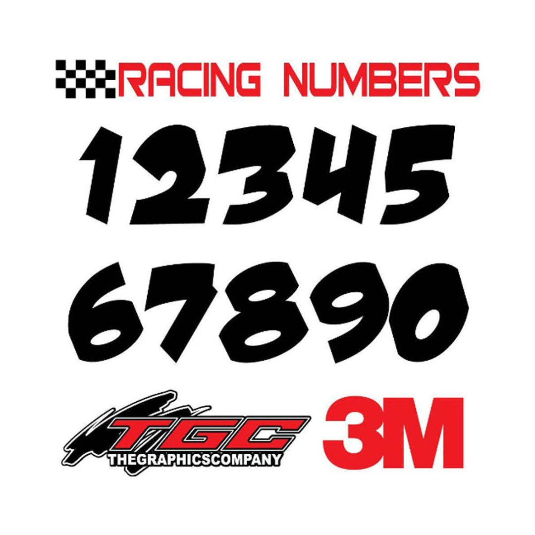 3" Inch Tall Racing Numbers Vinyl Decals Stickers MX ATV Boat Car Truck ...