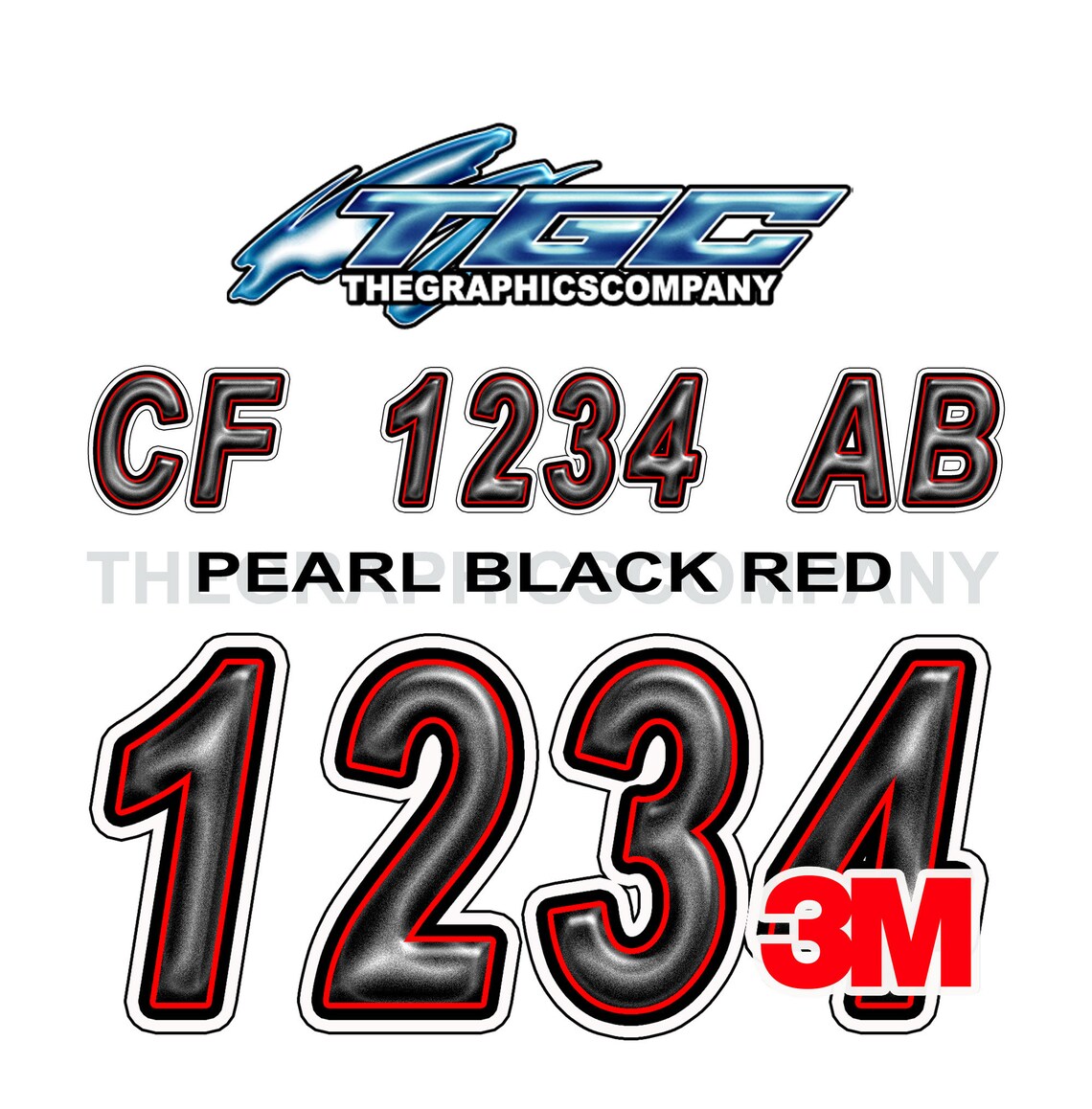 Pearl Black Red Boat Registration Numbers and Letters Decals - Etsy