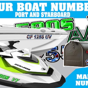 Boat Registration Numbers and Letters Decals Vinyl Names and Custom ...