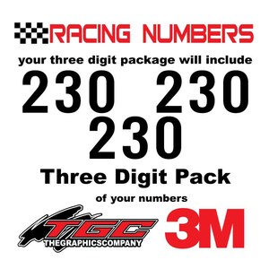 2 Inch Tall Racing Numbers Vinyl Decals Stickers MX ATV - Etsy