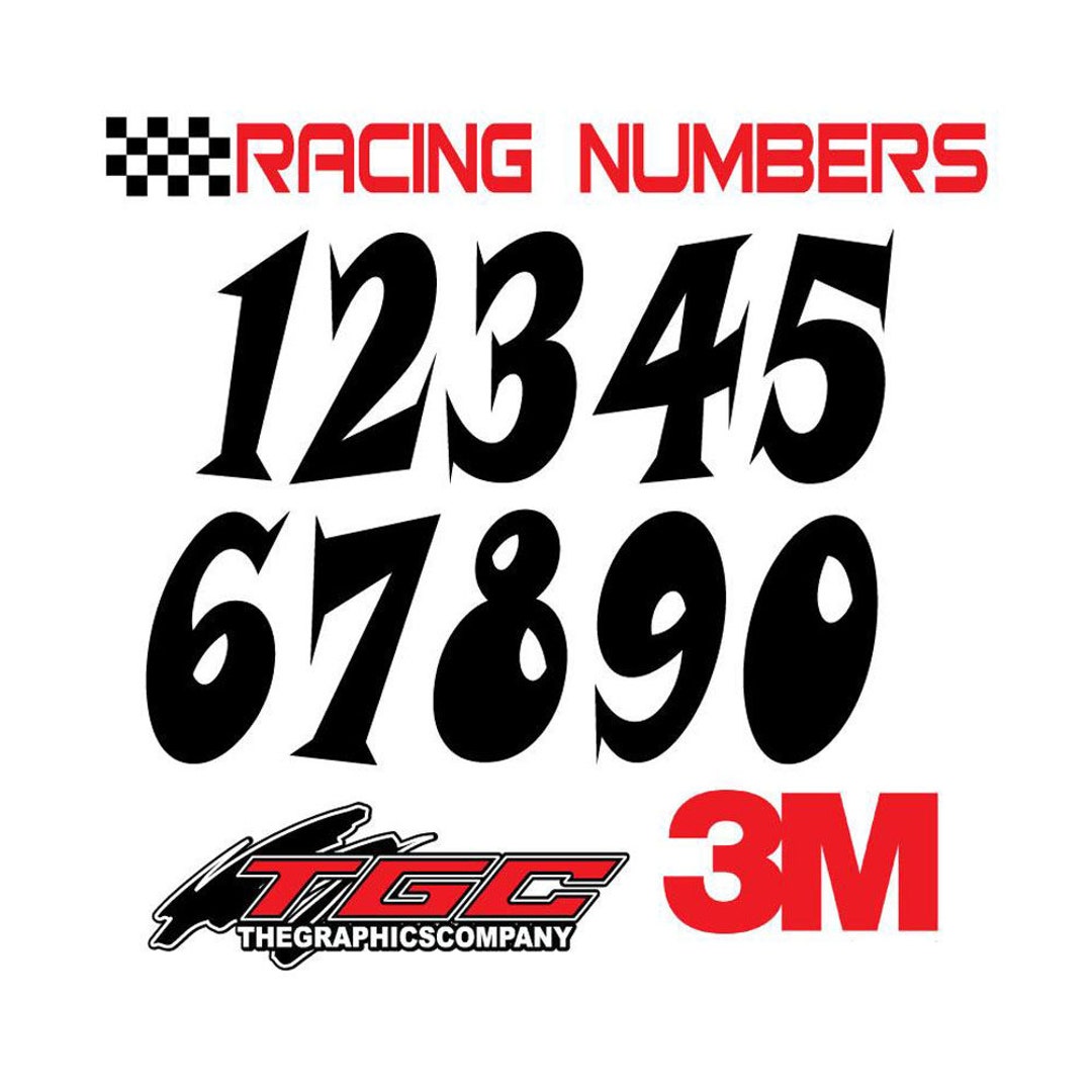 2" Inch Tall Racing Numbers Vinyl Decals Stickers MX ATV Boat Car Truck ...