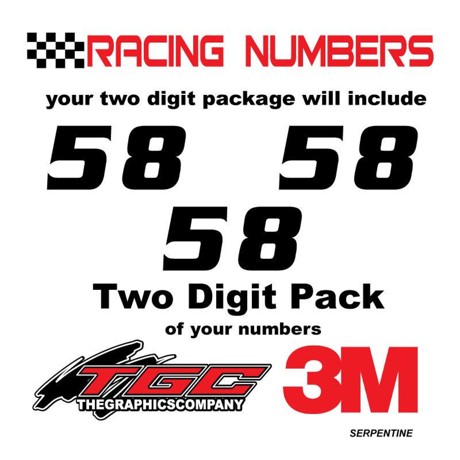 3 Inch Tall Racing Numbers Vinyl Decals Stickers MX ATV - Etsy