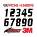 3 Inch Tall Racing Numbers Vinyl Decals Stickers MX ATV Boat Car Truck ...