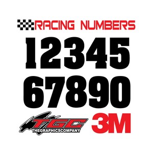 5" Inch Tall Racing Numbers Vinyl Decals Stickers MX ATV Boat Car Truck ...