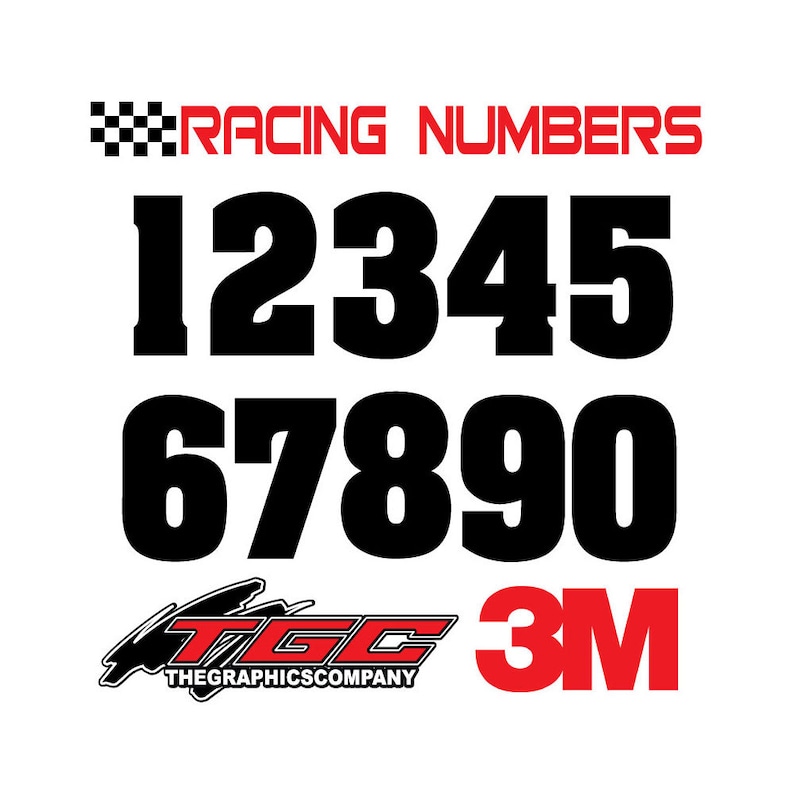 3 inch tall Red Race Number 6 racing numbers decals motocross atv dirt ...