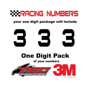 6" Inch Tall Racing Numbers Vinyl Decals Stickers MX ATV Boat Car Truck ...